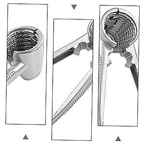 Multipurpose Tool 1pc Walnut Pine Cone Clip Walnut Shell Opener Walnut Pliers Seafood Crab Tongs Shell Shucker Household Nut Nut Opener Silver Aluminum Alloy Peeler Pecans