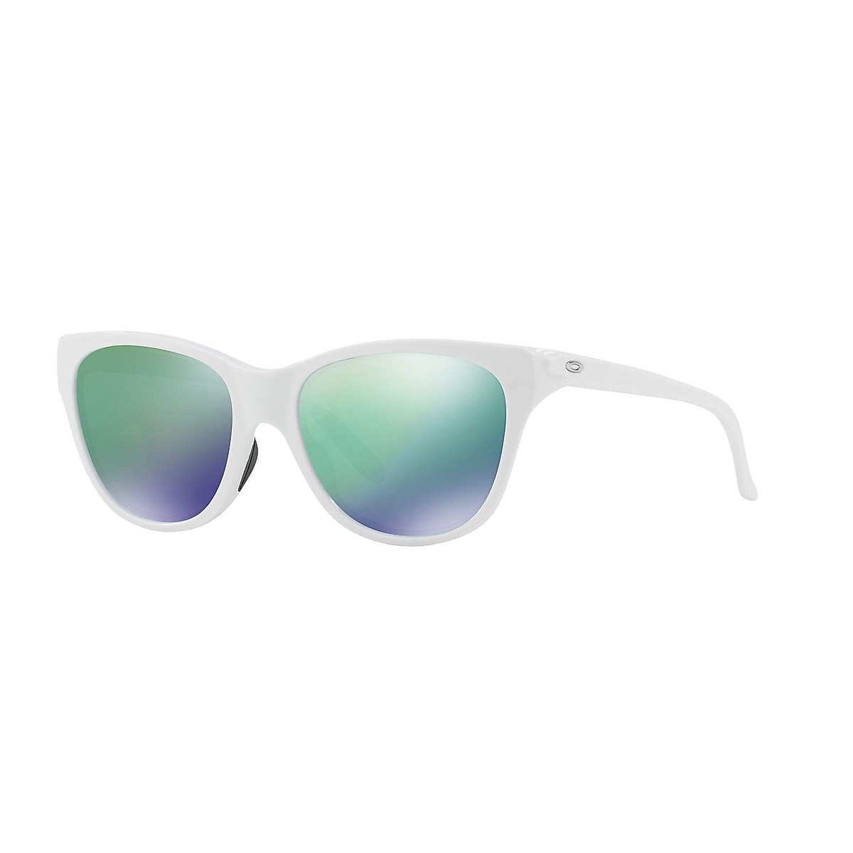 Oakley Women's OO9357 Hold Out Cateye Sunglasses, Polished White/Jade Iridium, 55 mm