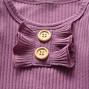 Newborn Baby Girl Clothes Ruffle Sleeve Outfit Floral Pant Set Fall Winter Clothing for Girl 3PCS Purple