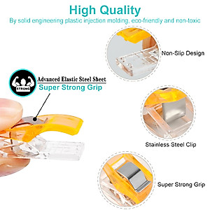 Sewing Clips for Fabric, Pack of 40, Wonder Mini Clamps, Quilting Clips, Multi-Color Crafting Tools for Fabric Sewing Binding Crafting.