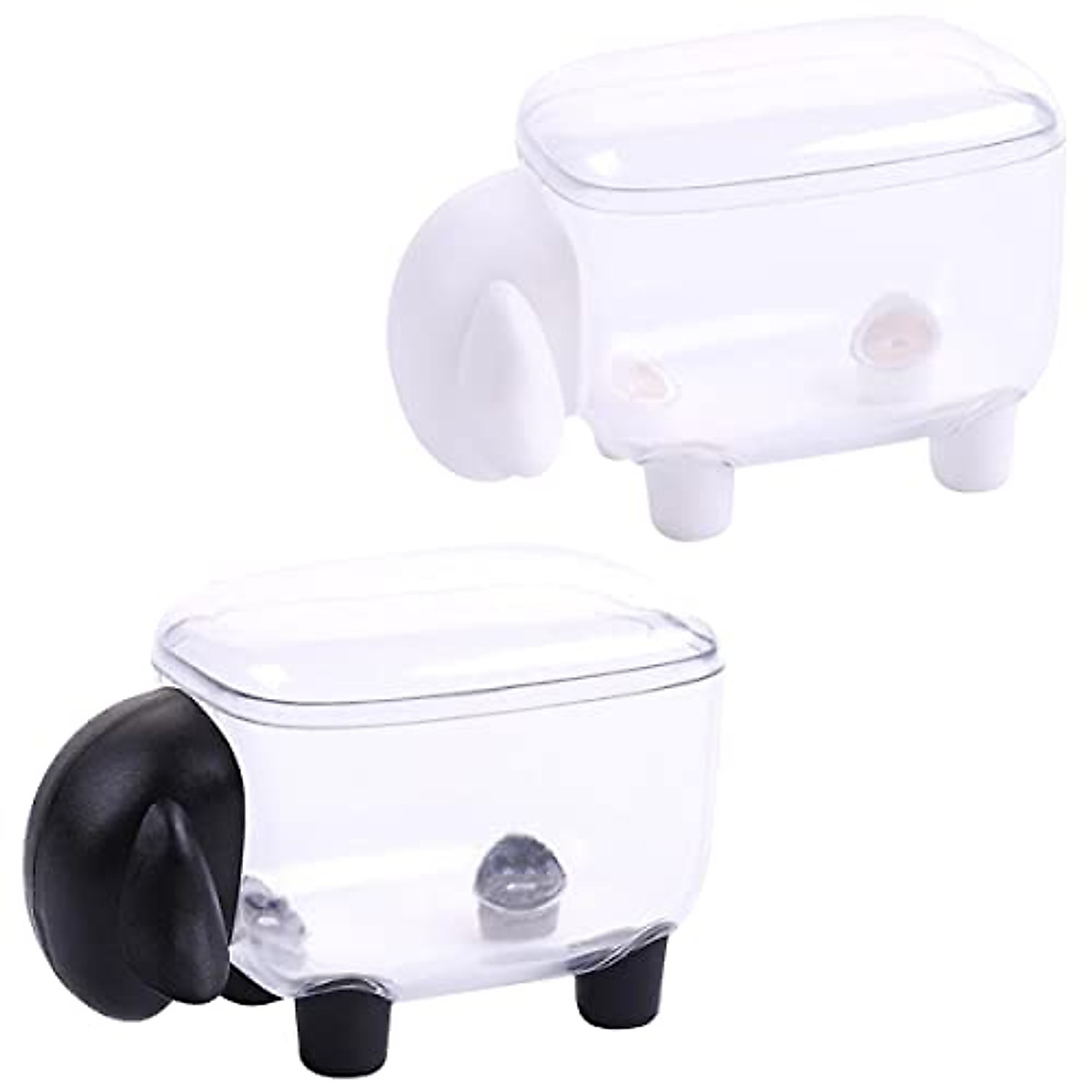 Alipis 4pcsboxes Qtip Container for Gift Sheep and Swabs Bathroom Holiday Room Holder Table Toothpick Pads Cotton Cosmetic Apothecary Organizer Storage Vanity Lid Makeup Balls Shape