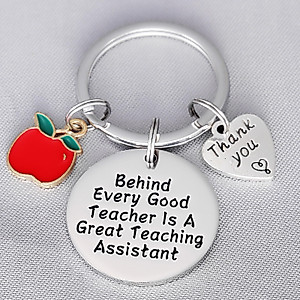 Kivosliviz Teacher Assistant Gifts Keychain for Women Men Merch Teaching Assistant Appreciation Key Chain Keyring Jewelry Great Best Teacher Aide Teacher Assistant Keychain