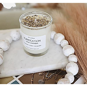 My Lumina Purification Sage Lavender Candle - Smudging Chakra Balancing Healing Candle Natural Soy Wax - White Sage Natural Scented Purifying Candle for Aromatherapy