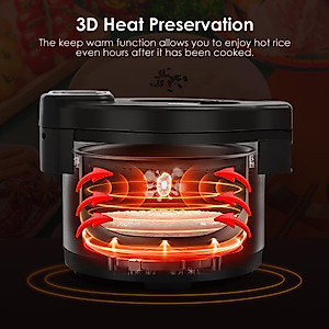 WerkWeit Commercial Rice Cooker Large Rice Cooker 50Cup(Cooked)/25Cup (Uncooked), 1850W 13L Rice Cooker for Restaurant Canteen Party Commercial Rice Warmer for 24H