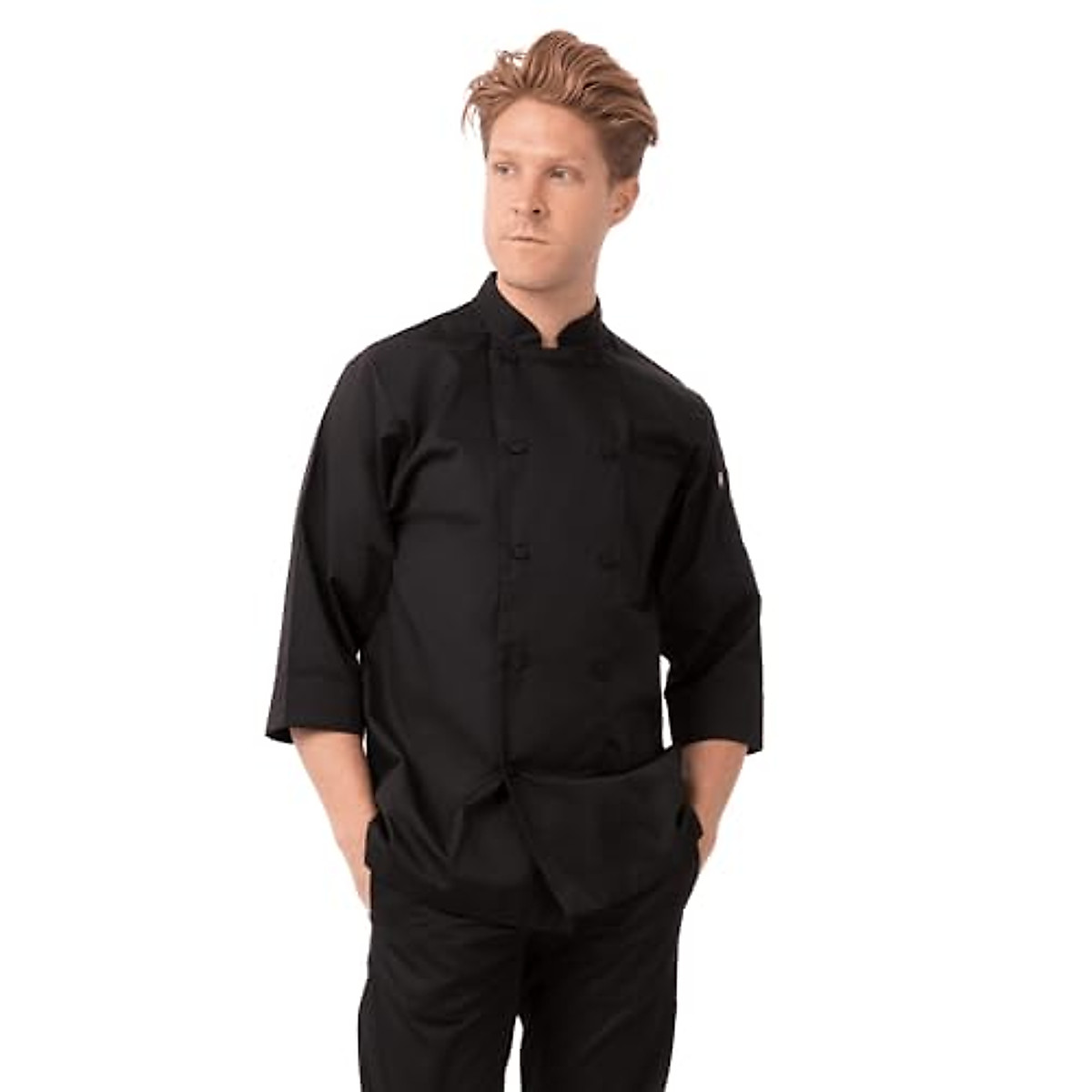 Chef Works Men's Morocco Chef Coat, Black, X-Large
