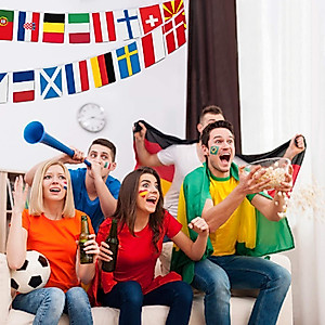 Soccer World Cup String Flag Bunting, 32 Countries Flags Banners Double-sided Polyester for World Cup, Garden, Bar, Restaurant and Party Decoration