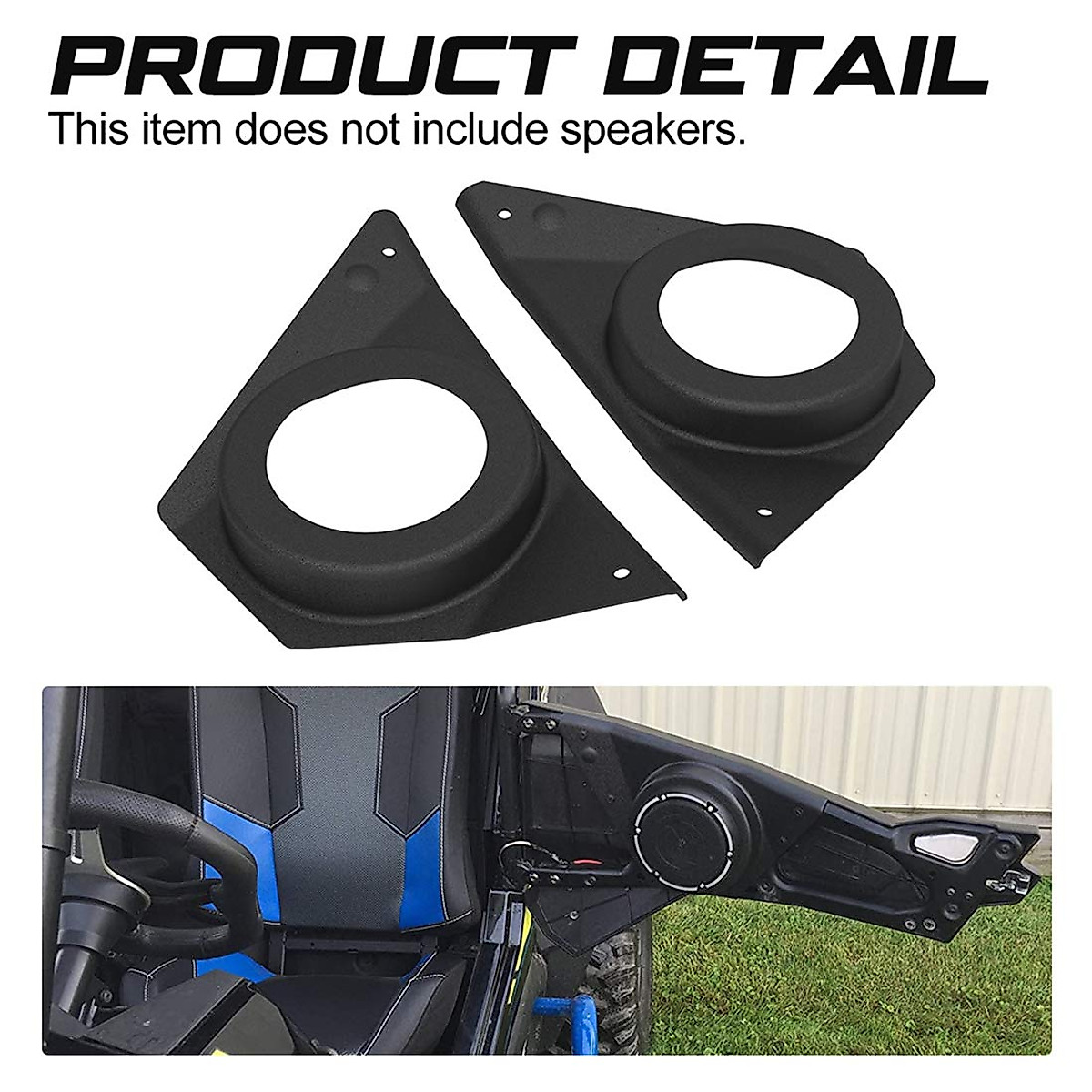 Kiwi Master Front Door Speaker Mount Panel Compatible with 2014-2023 Polaris RZR XP 1000 900 S Turbo Accessories 6.5 inch Speaker Pods Enclosure