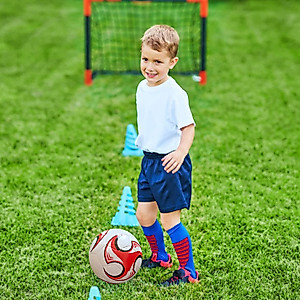 SPDTECH Soccer Ball Red Tornado Size 3 with Pump Needle Anti-Explosion Design Indoor Outdoor Suitable for Kids School Training Practice or Boys Girls Toddlers Gift