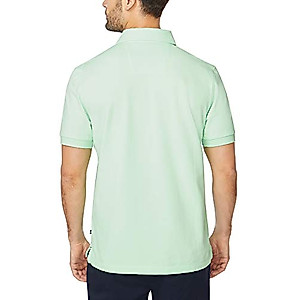 Nautica mens Short Sleeve Solid Stretch Cotton Pique Polo Shirt, Ash Green, Large US