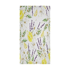 Kigai Lavender Lemon Hand Towels Set of 2, Highly Absorbent Soft Towel Decorative Hand Towel for Kitchen and Bathroom 14x28 Inch