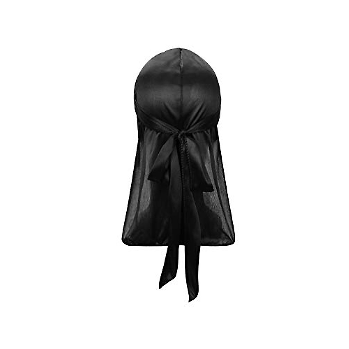 Century Star Kids Silky Satin Durags Head Wrap Silk Durag for Baby Boy Girls Wave Cap Wide Strap Long Tail Turban Beanies Black& Royal Blue