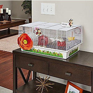 MidWest Homes for Pets Hamster Cage | Lovely Ladybug Theme | Accessories & Decals Included
