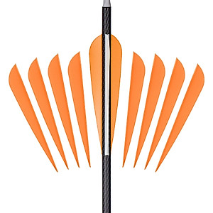 Letszhu Arrows Vanes 4 Inch Plastic Feather Fletching for DIY Archery Arrows 50 Pack (Orange)