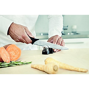 Fiskars, Knife Sharpener with Ceramic Grindstone Roll-Sharp, one Size, Black
