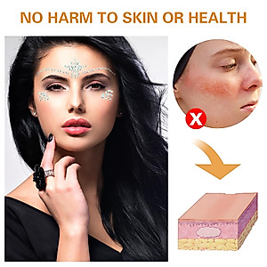 simarro Halloween Face Gems, 3 Sets of Temporary Tattoos Face Sticker Glitter Gemstones Rhinestones Eyes Face Body Tattoos for Music Festival Party Makeup Outfit Accessories