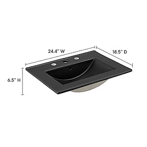 Modway Cayman 24" Bathroom Sink in Black