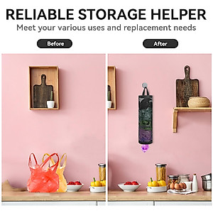 2Pack Plastic Bag Holder, Grocery Bag Holder for Plastic Bags Mesh Hanging Storage Dispenser Trash Bag Organizer Shopping Bag Holder for Plastic Bags