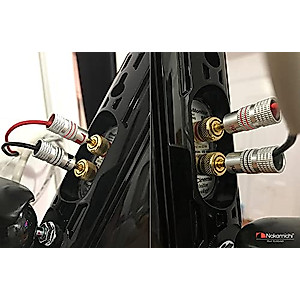 Nakamichi Excel Series 24k Gold Plated Banana Plug 12 AWG - 18 AWG Gauge Size 4mm for Speakers Amplifier Hi-Fi AV Receiver Stereo Home Theatre Radio Audio Wire Cable Screw Connector 4 Pcs (2-Pairs)