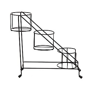 Mind Reader Alloy Collection, 3-Compartment Graduated Bottle Stand, Countertop Organizer, Metal, 4.25" L x 14" W x 10.75" H, Black