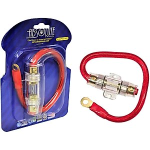 4 Gauge Red Power Cable and In-Line Fuse Kit with 60A Fuse and Ring Terminal