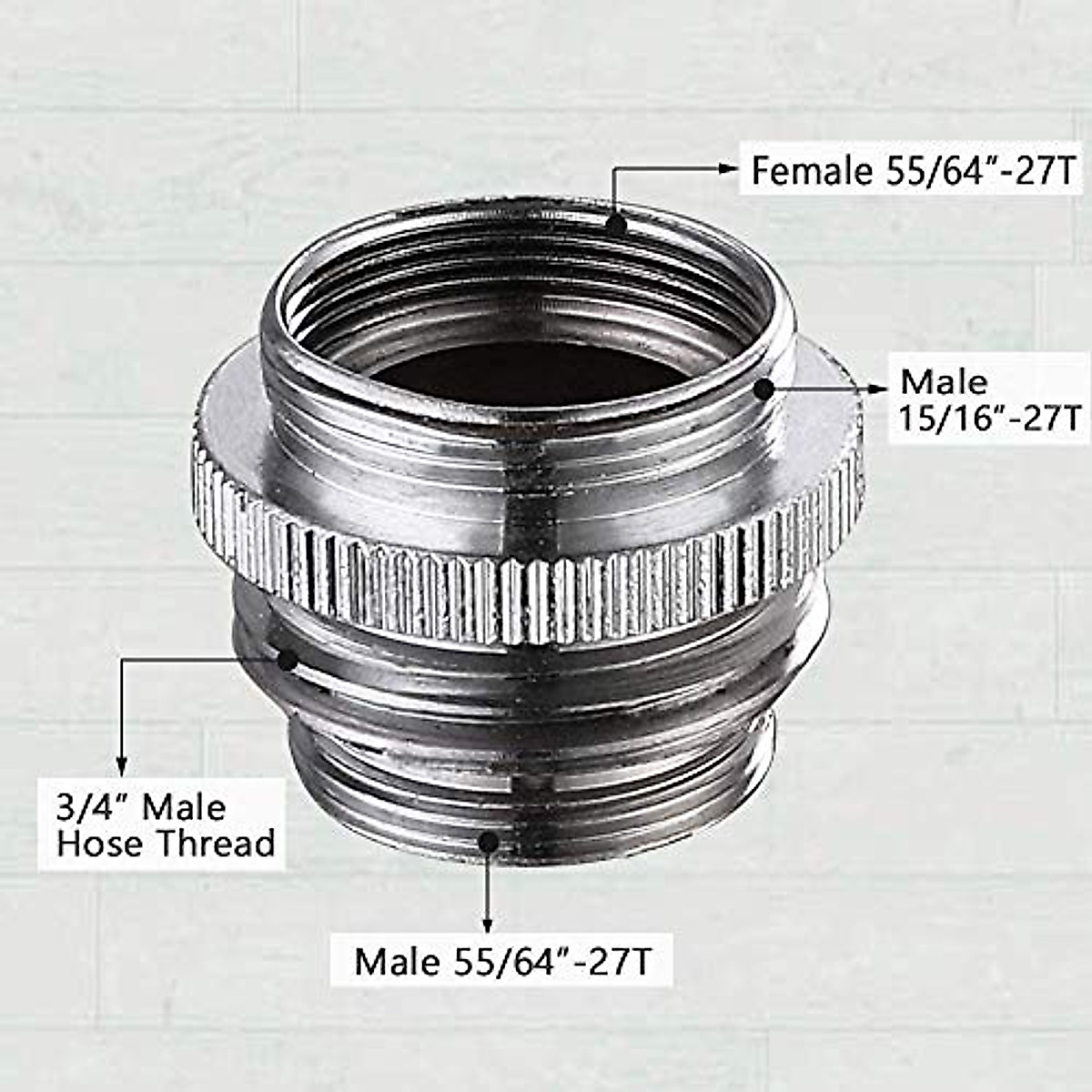 Faucet Adapter Faucet to Hose Adapter - Multi-Thread Garden Hose Adapter with Gaskets, Kitchen Sink Faucet Adapter to Garden Hose, Brass Aerator Adapter for Female to Male and Male to Male (2 pack）