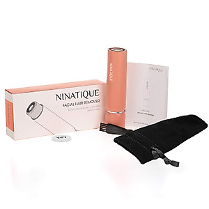 Ninatique Facial Hair Removal for Women ，Women's razor， Painless Hair Remover, Women's Painless Peach Hair Trimmer, Lipstick Size Hair Removal, Suitable for Upper Lip, Chin and Cheek (Living Coral)