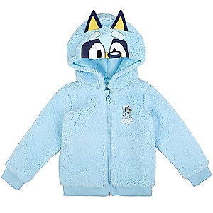 Bluey Little Boys Cozy Sherpa Zip Up Cosplay Hoodie 6 Blue