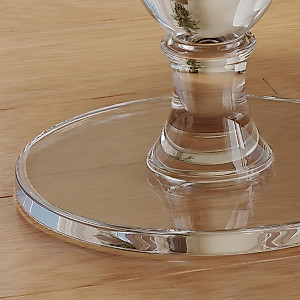 Gdrasuya10 Clear Acrylic Side Table End Table, Acrylic Pedestal End Table Small Accent Table with Solid Base Drink Table for Small Space Living Room, Bedroom, Balcony (14 inch)