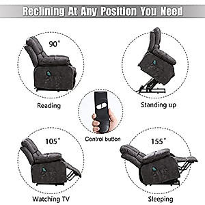 VON RACER Lift Chair Lift Chairs Recliners for Elderly Lift Chair with Heat and Massage Recliner Chair for Living Room Power Recliner with Side Pocket, USB Charge Port Power Lift Recliner Chair