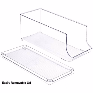 Sorbus Soda Can Organizer and Canned Food Bin Stackable Dispenser with Lid for Refrigerator, Pantry, Freezer – Holds 9 Cans, BPA-Free, Clear Design (2)