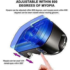 VR Headset, VR Glasses, VR Goggles-for 3D VR Movies Video Games, Play Mobile Games & 360 Movies, VR Headset with Remote Controller Virtual Reality Headset for 5.0-7.0inches iPhone & Android