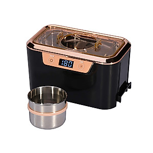 iSonic DS310 Miniaturized Commercial Ultrasonic Cleaner With Integrated Stainless Steel Beaker Holder Set For Jewelry, Cosmetic Tools, Eyeglasses, 110V 55W