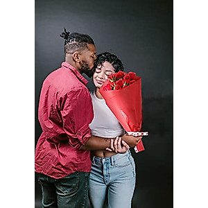 100 Pcs Red Tissue Paper Bulk Metallic Valentines Day Tissue Paper for Gift Wrapping Birthday DIY Arts Crafts, 50x35CM (red)