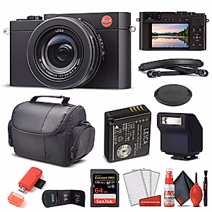 Leica D - Lux 7 Digital Camera (Black) (19141) + 64GB Extreme Pro Card + Card Reader + Case + Cleaning Set + Memory Wallet - Starter Bundle