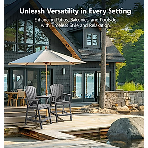 PASAMIC Tall Adirondack Chair Set of 2 with Removable Double Connecting Trays