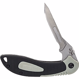 Old Timer Replaceable Blade Knife Kit with Interchangeable Scalpel Blades, Saw Blades, and Gut Hooks, Rubber Overmold Grip, and Liner Lock for Hunting, Skinning, and Outdoors