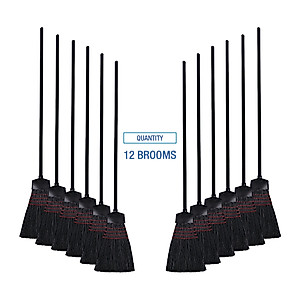 Boardwalk BWK916P 54 in. Wood Handle Maid Broom with Plastic Bristles (1 Dozen)