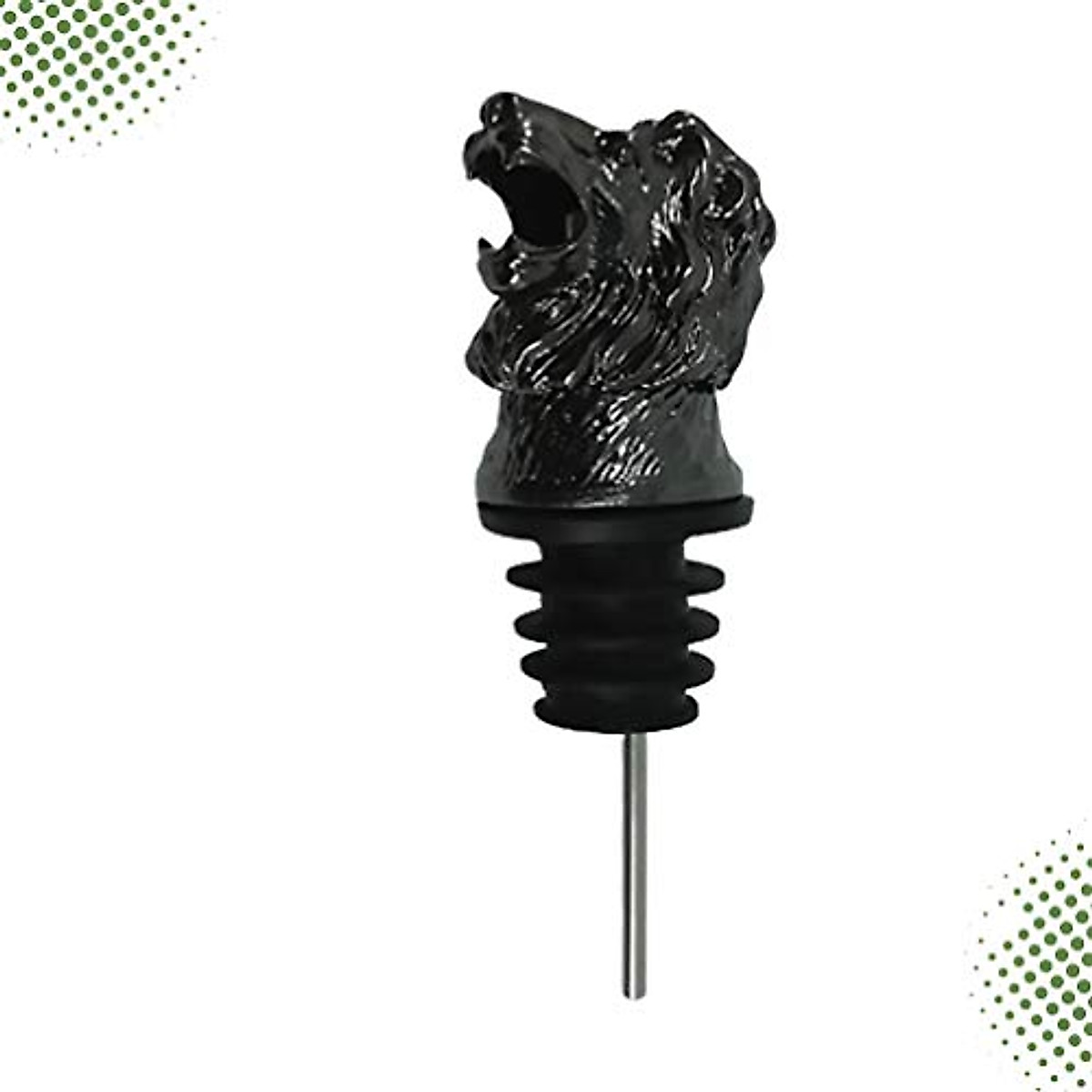 Bottle Spout Wine Stopper Pourer Reusable Bottle Stopper Wine Spout Pourer Bottle Toppers for Stainless Steel Wine Pourer Lion Wine Stopper Glass Animals Wine Bottle Bracket
