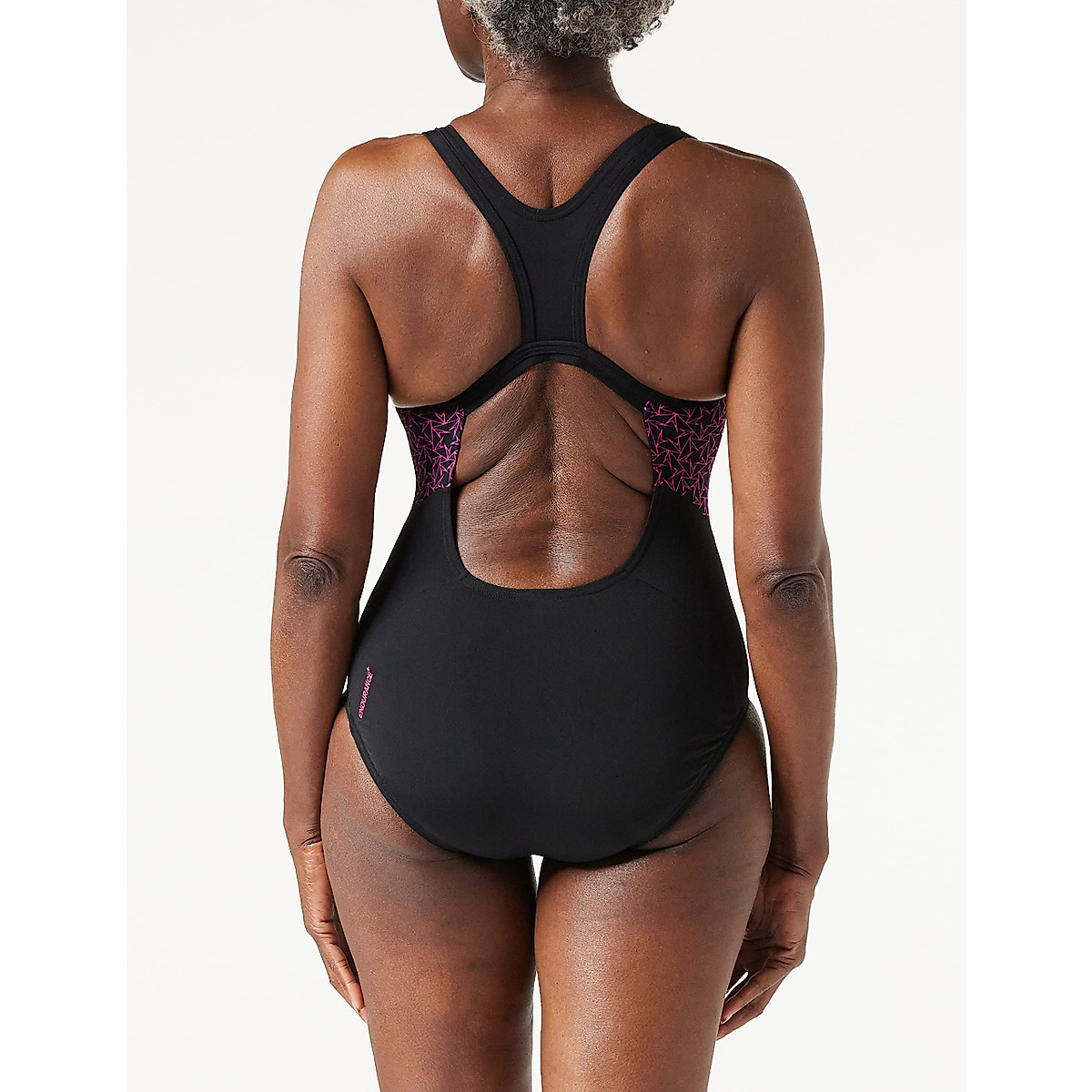 Speedo Boomstar Splice Flyback Swimsuit Black/Pink 34"