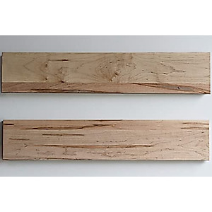 Urban Legacy Modern Hardwood Floating Accent Shelves | Set of 2 | Wormy Maple | Furniture Grade Clear Coat | Amish Handcrafted, Lancaster, PA (48" x 7" x 2")
