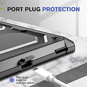 Fintie Shockproof Case for Samsung Galaxy Tab S6 10.5" 2019 (Model SM-T860/T865/T867), Tuatara Rugged Unibody Hybrid Full Protective Bumper Kickstand Cover with Built-in Screen Protector, Black