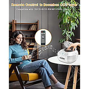 CD Cassette Boombox Player Combo with Bluetooth,AM FM Radio,Sunoony Remote Control with Dual Speakers,Tape Recording,AUX/USB Drive,AC/DC Powered,LCD Display,Headphone Jack for Home,Kids,Seniors,Gift