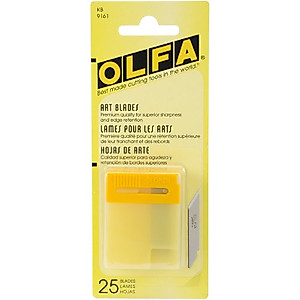OLFA 6mm Multi Purpose Art Knife Blade Set, 25 Blades (KB) - Precision Hobby Craft Knife Replacement Blade Kit for Crafts, Graphics, Models, Miniatures, Stencil, Fits Most 6mm Art Knives