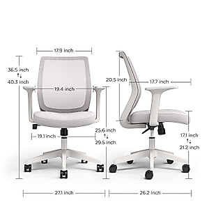Union & Scale UN59418 Essentials Mesh Back Fabric Task Chair, Gray