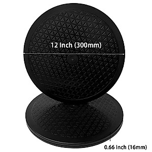 UEJYWUY 6 Pack 12 Inch Lazy Susan Turntable Organizer, 360°Heavy Duty Rotating Swivel Stand with Steel Ball Bearings for Plants,TV, Sculpture, Artworks, Paint Projects, Black