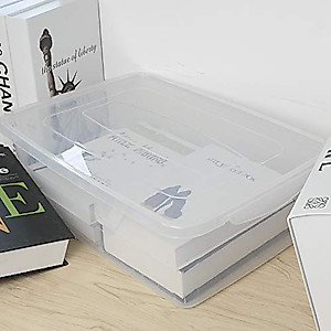 Inhouse 16 Quart Clear Storage Bin, Plastic Latching Box/Container with Lid, Set of 2