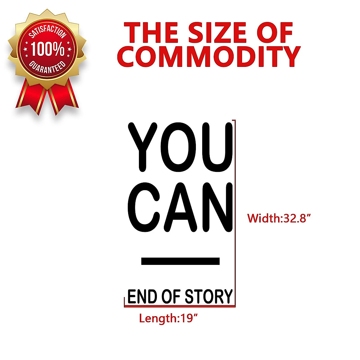 Inspirational Wall Decals, Gym Wall Decor, (Easy to Install), Art Wall Decor Vinyl Stickers Quotes Office Kids Room Motivational Positive Sports Women Yoga Dance Home You Can End of Story 19"x32.8"