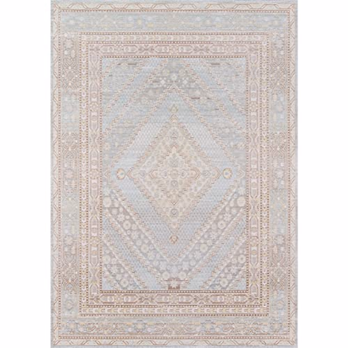 Momeni Isabella Traditional Geometric Flat Weave Area Rug, 4 ft 0 in x 6 ft 0 in, Blue