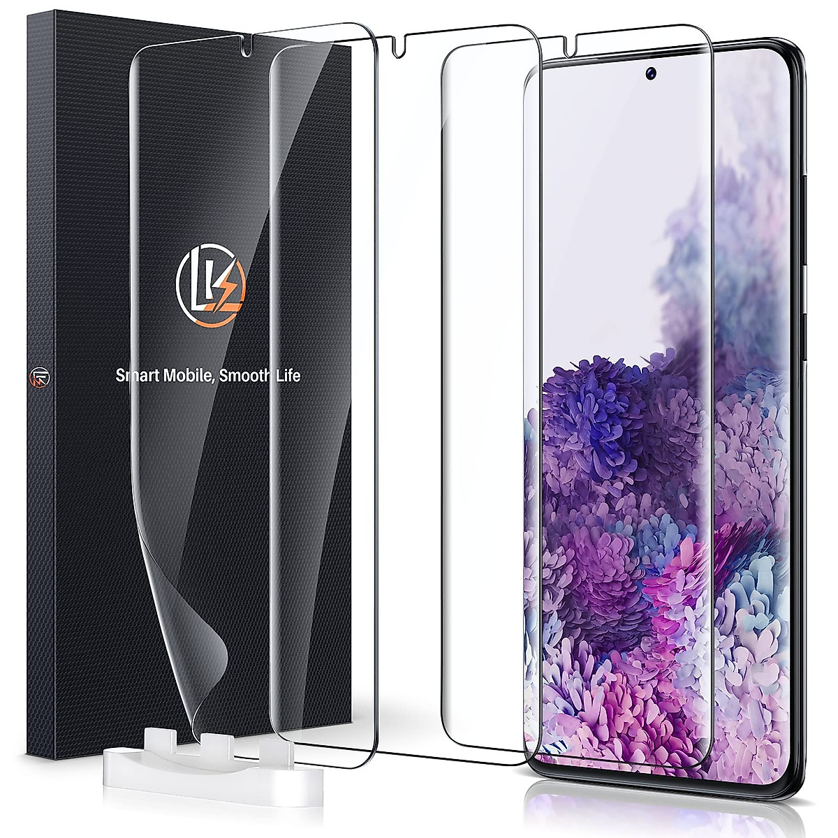 LK 3 Pack for Samsung Galaxy S20 Plus Screen Protector [Not Glass] [Support Fingerprint Unlock] Bubble Free, with Easy Installation Tool, 3D Curved Max Coverage for S20 Plus 6.7-inch