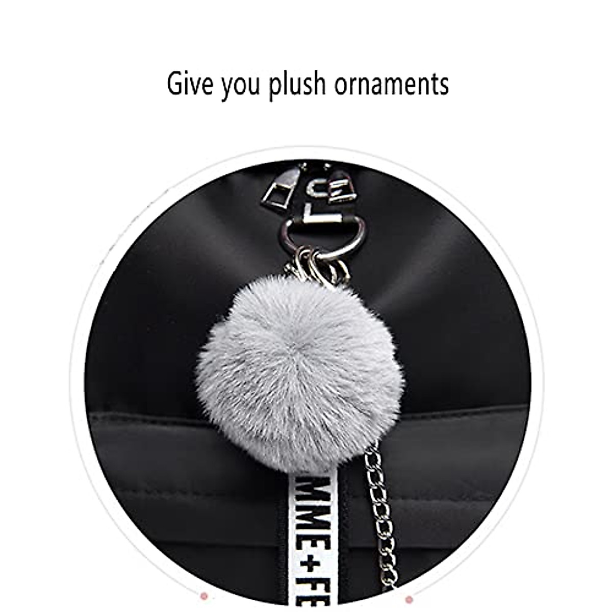 FENGJINRUHUA Mini Fashion Casual Ladies Bowknot Backpack Wallet Lightweight Travel School Shoulder Bag with Pompon (black)